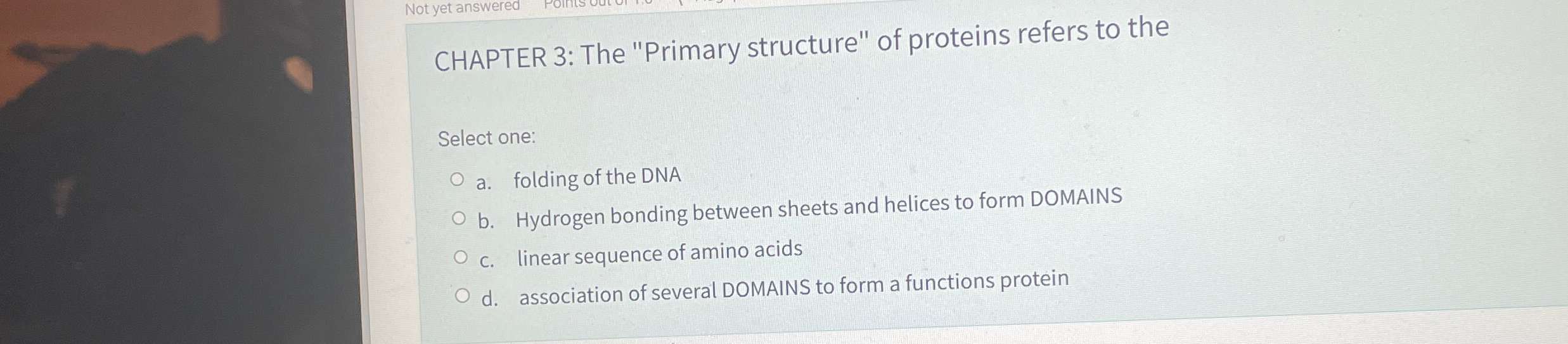 Solved Not yet answeredCHAPTER 3: The "Secondary structure" | Chegg.com