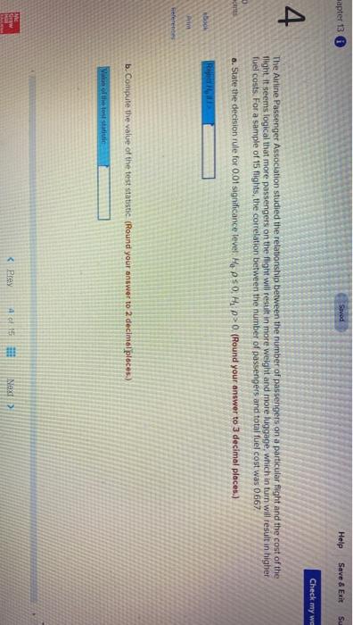 Solved apter 13 Savod Help Save & Exit Su Check my we 4 The | Chegg.com