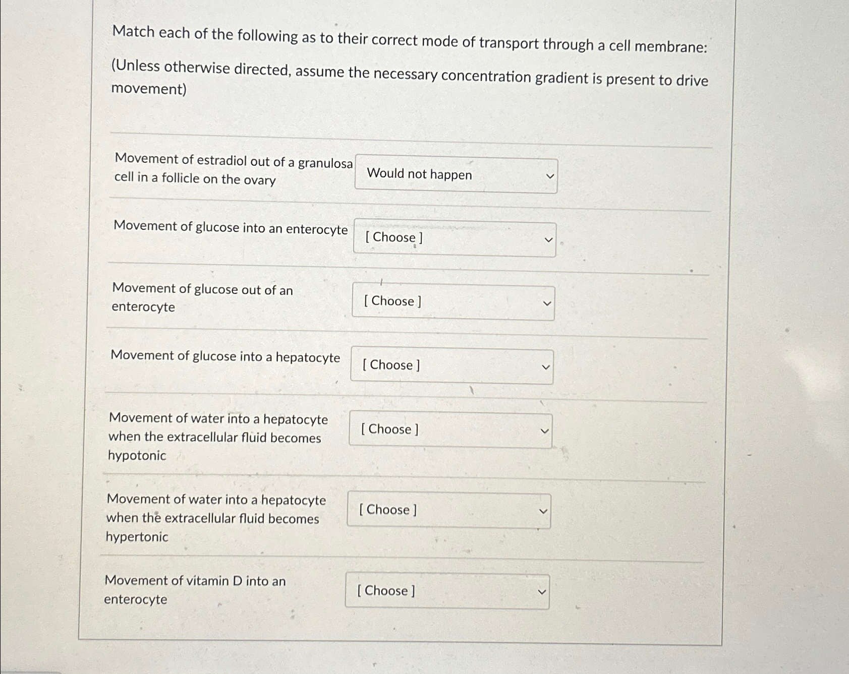 Solved Match each of the following as to their correct mode | Chegg.com