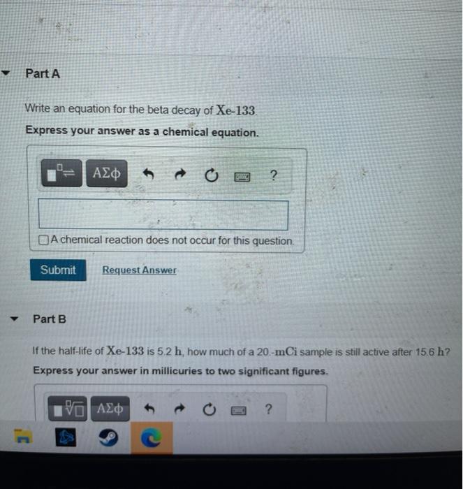 Solved Question 18 Xenon-133 is used to testlung function, | Chegg.com