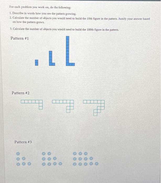 Solved For each problem you work on, do the following: 1. | Chegg.com