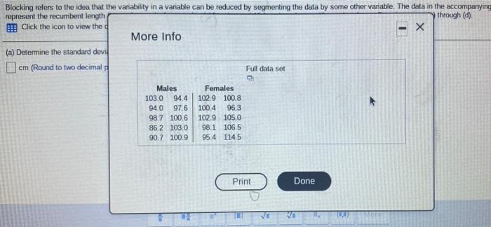 Solved Blocking refers to the idea that the variability in a | Chegg.com