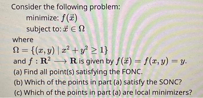 Solved Consider the following problem: minimize: f(x) | Chegg.com