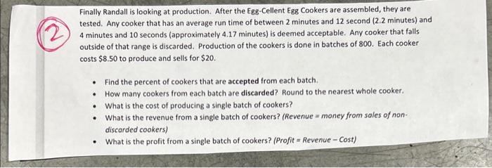 Solved Egg-Cellent Egg Cooker You friend Randall has created | Chegg.com