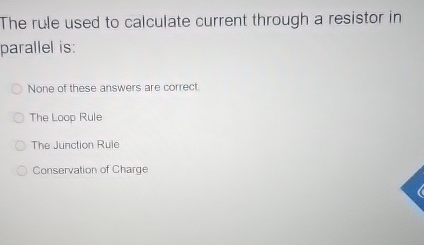 Solved The rule used to calculate current through a resistor | Chegg.com