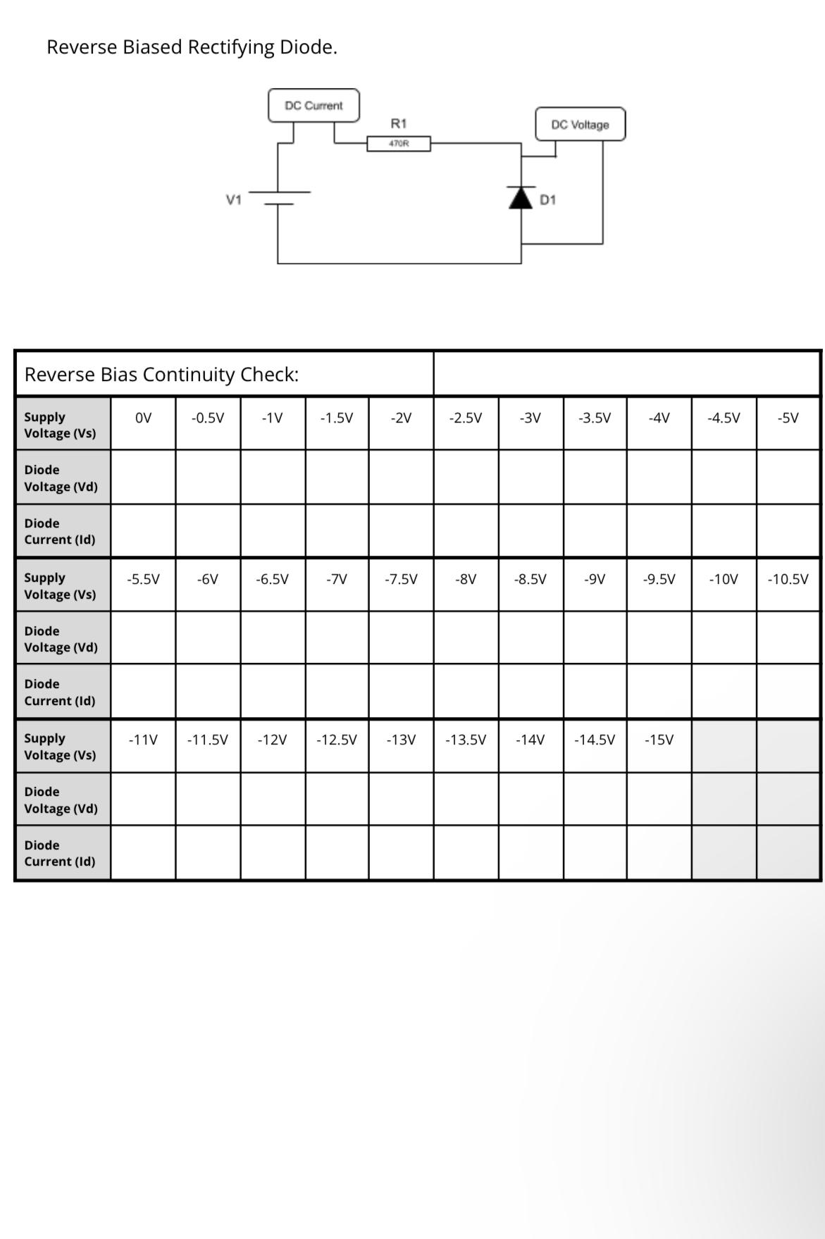 Solved Reverse Biased Rectifying Diode.\table[[Reverse Bias | Chegg.com