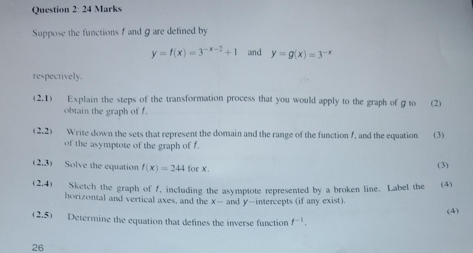 Solved Suppose the functions f and g are defined by | Chegg.com