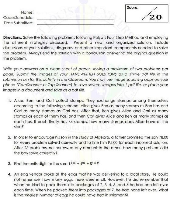 Polya's famous four-step method for problem solving | Chegg.com