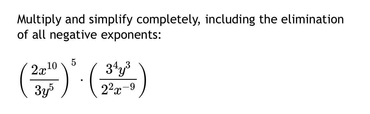 Solved Multiply and simplify completely, including the | Chegg.com