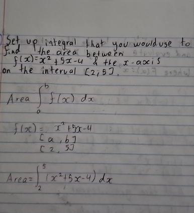 Solved Set up integral that you woulduse to Find the area | Chegg.com