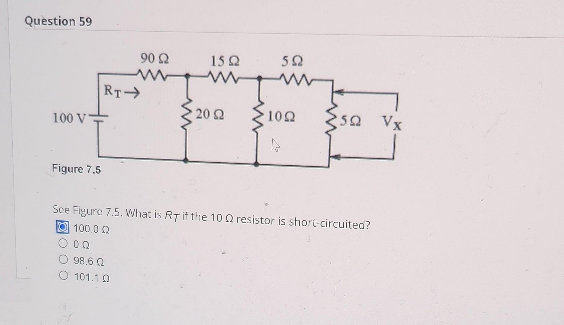Solved See Figure 7.5. What is RT if the 10Ω resistor is | Chegg.com