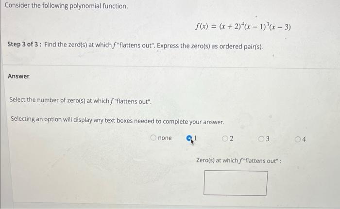 Solved Consider the following polynomial function. | Chegg.com