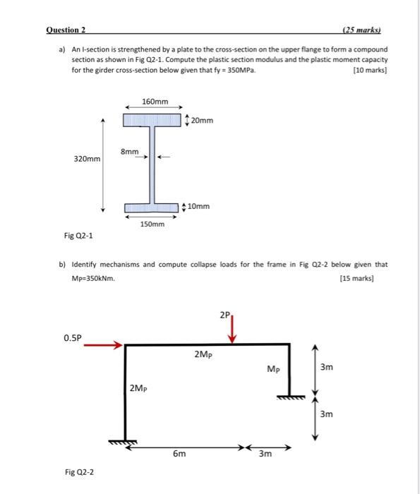 Solved a) An I-section is strengthened by a plate to the | Chegg.com