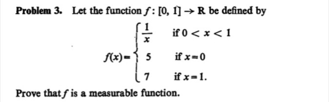 Solved Problem 3. Let the function f : [0, 1] → R be defined | Chegg.com