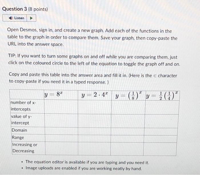 Solved Open Desmos, sign in, and create a new graph. Add | Chegg.com