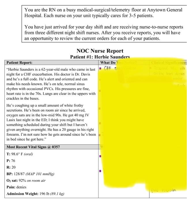 Solved doing a concept map, I need help for the SBAR of this | Chegg.com