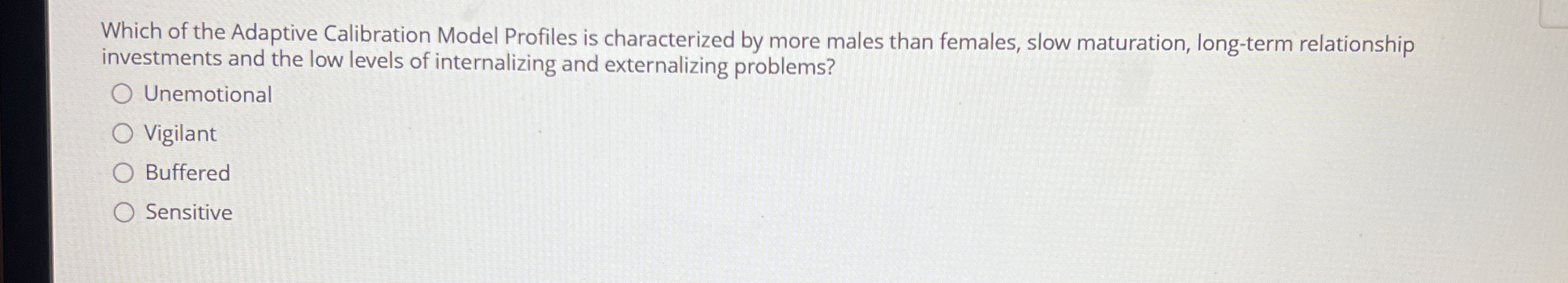 Solved Which of the Adaptive Calibration Model Profiles is | Chegg.com