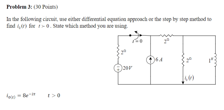 Solved Problem 3: (30 ﻿Points)In ﻿the following circuit, use | Chegg.com