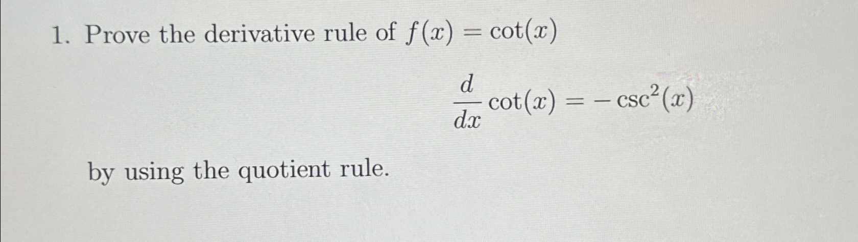 Solved Prove the derivative rule of | Chegg.com
