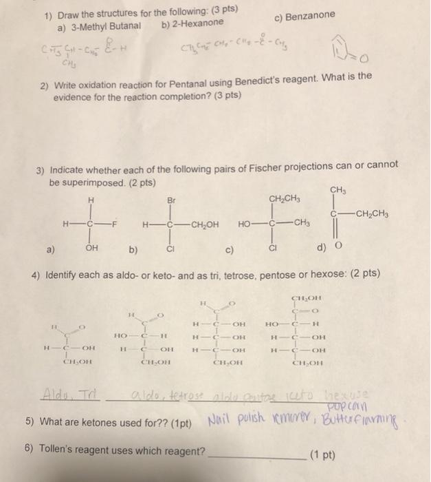 Solved 1) Draw the structures for the following: (3 pts) a) | Chegg.com