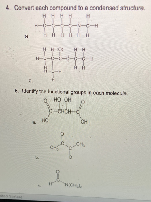 Solved 4. Convert each compound to a condensed structure. | Chegg.com