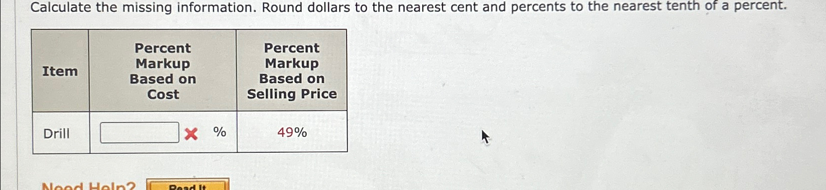 Solved Calculate the missing information. Round dollars to | Chegg.com