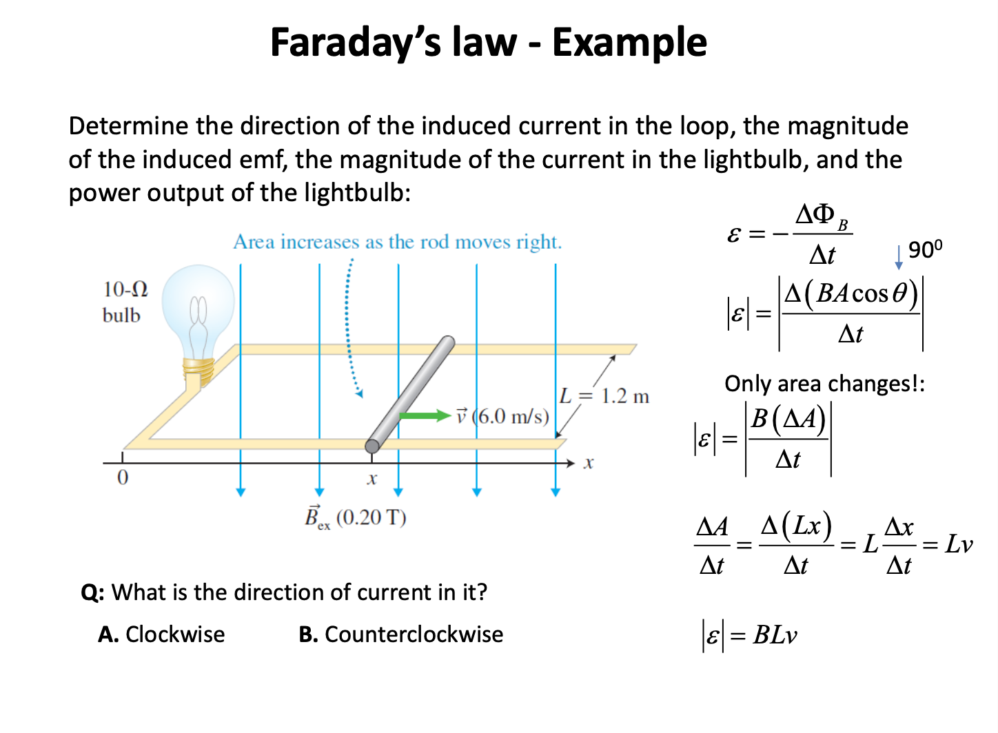 Solved Faraday's law - ﻿ExampleDetermine the direction of | Chegg.com