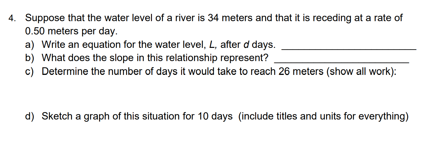 Solved Suppose that the water level of a river is 34 ﻿meters | Chegg.com