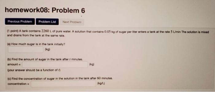 Solved homework08: Problem 6 Previous Problem Problem List | Chegg.com