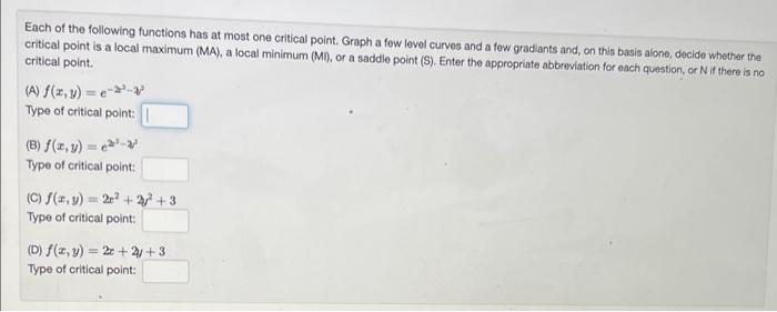 Solved Each of the following functions has at most one | Chegg.com