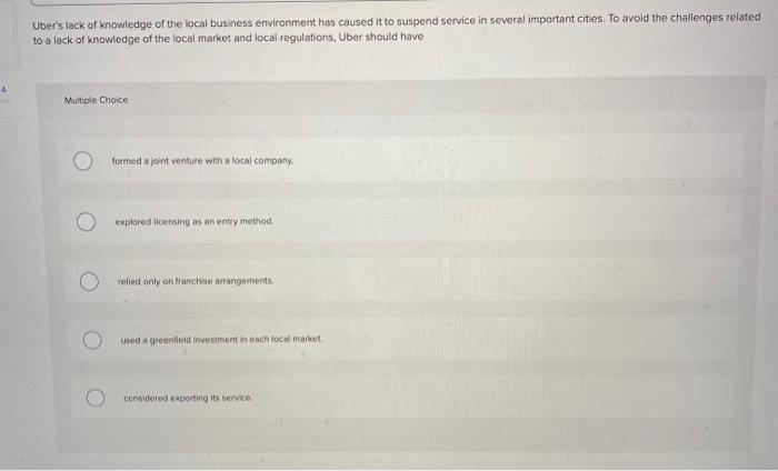 Solved Jber's lack of knowledge of the local business | Chegg.com