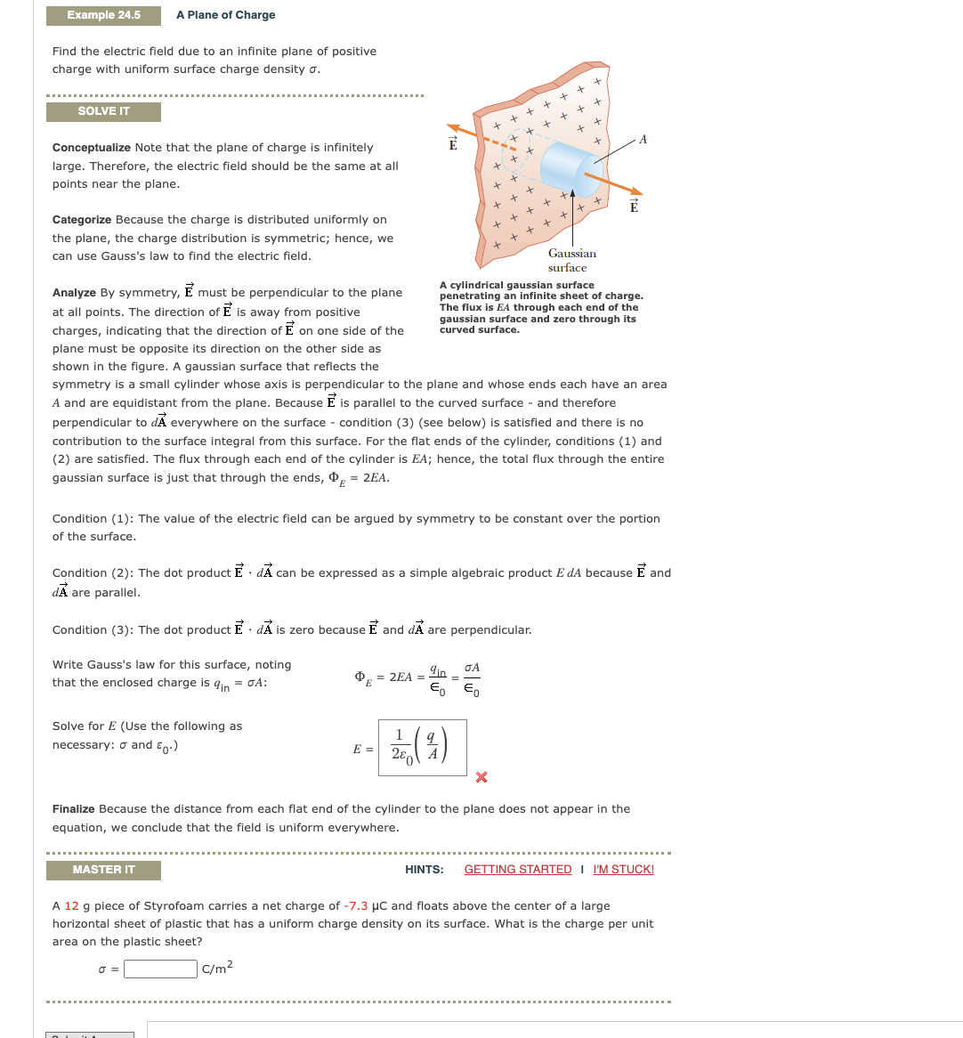 Solved A Plane of ChargeFind the electric field due to an | Chegg.com