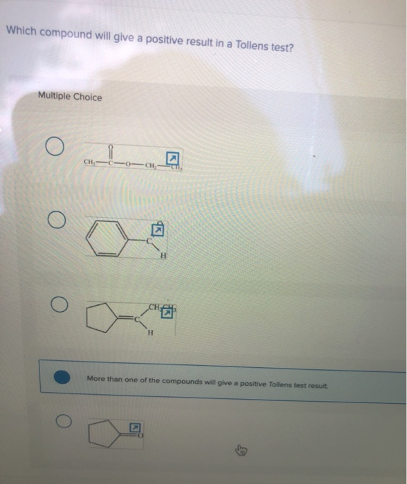 Solved Which compound will give a positive result in a | Chegg.com