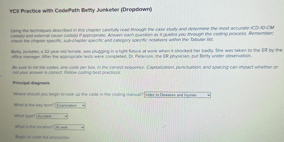 YCII Practice with CodePath Betty Junketer | Chegg.com