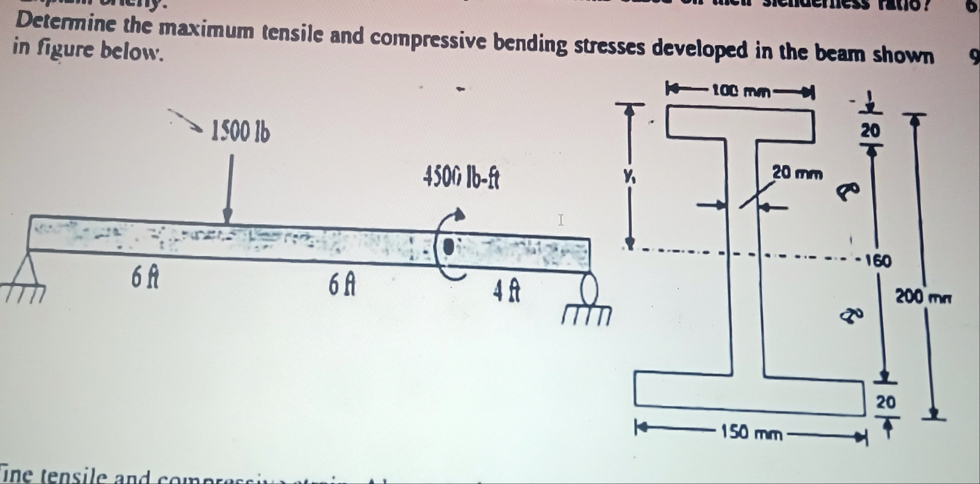 Solved Determine the maximum tensile and compressive bending | Chegg.com