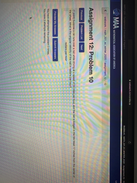 Solved webwork.concordia.ca MATH 200 - Fundamental Concepts | Chegg.com