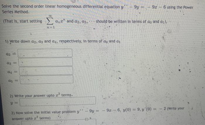 Solved Solve The Second Order Linear Homogeneous 2272