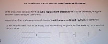 Solved Write a balanced equation for the double-replacement | Chegg.com