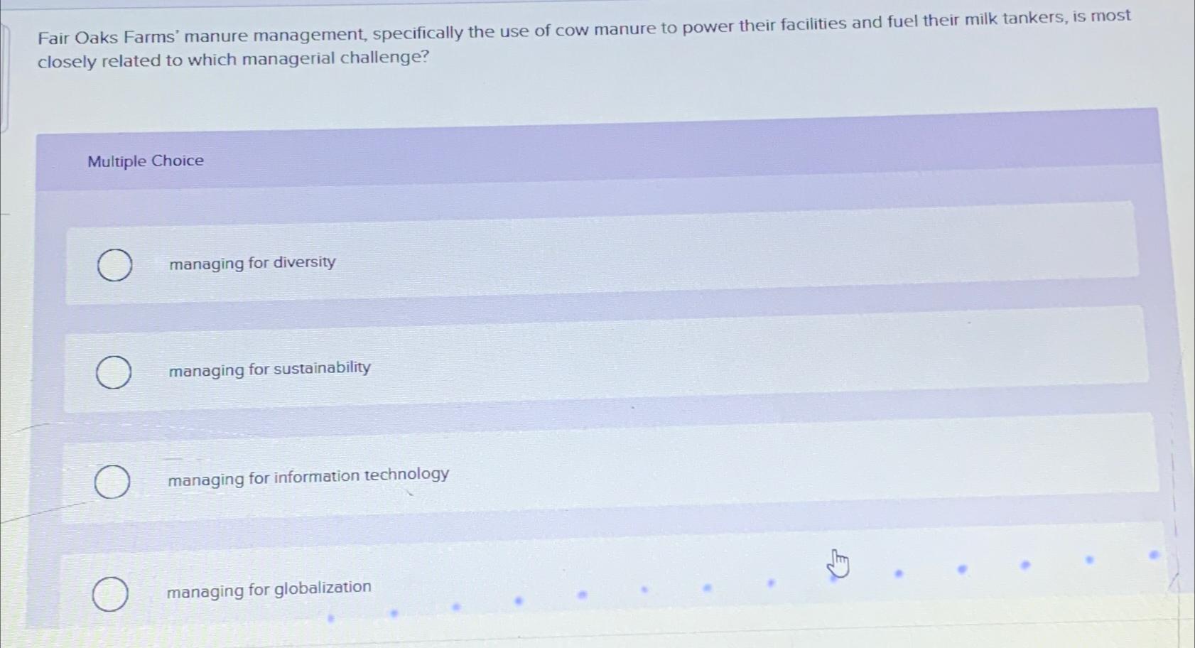 Solved Fair Oaks Farms' manure management, specifically the | Chegg.com