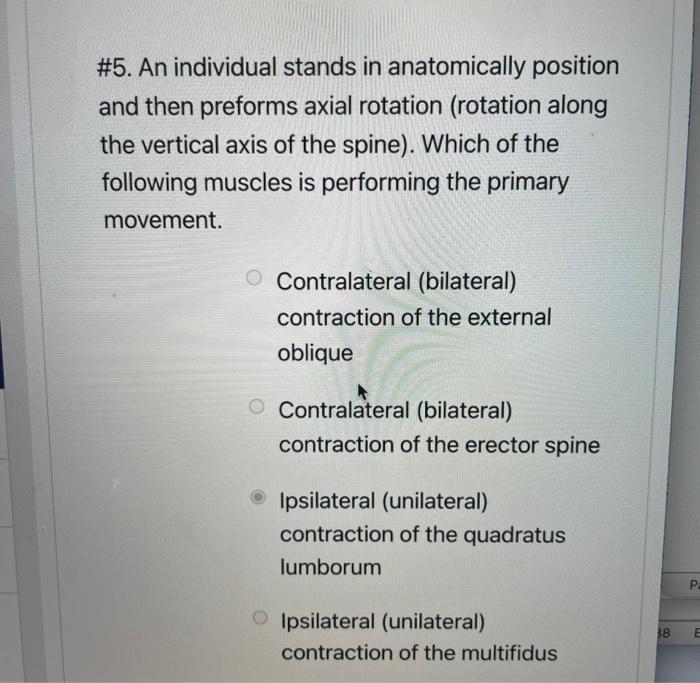 Solved #4. If an individual stands in anatomical position | Chegg.com