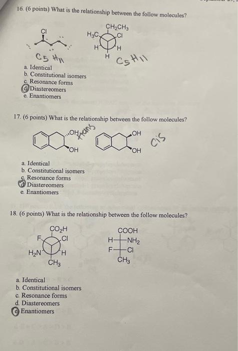 Solved 16. (6 points) What is the relationship between the | Chegg.com