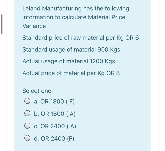 Solved Warehouse rent is a part of Select one: O a. | Chegg.com