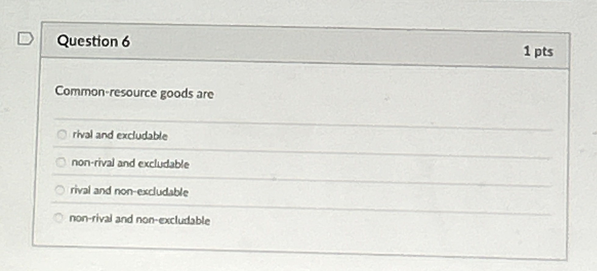 Solved Question 61 ﻿ptsCommon-resource goods arerival and | Chegg.com