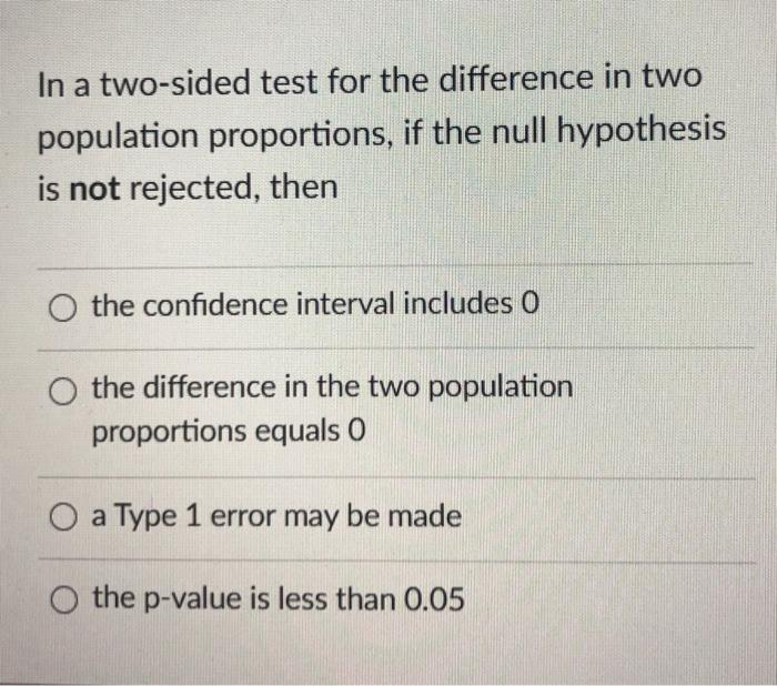 Solved In a two-sided test for the difference in two | Chegg.com