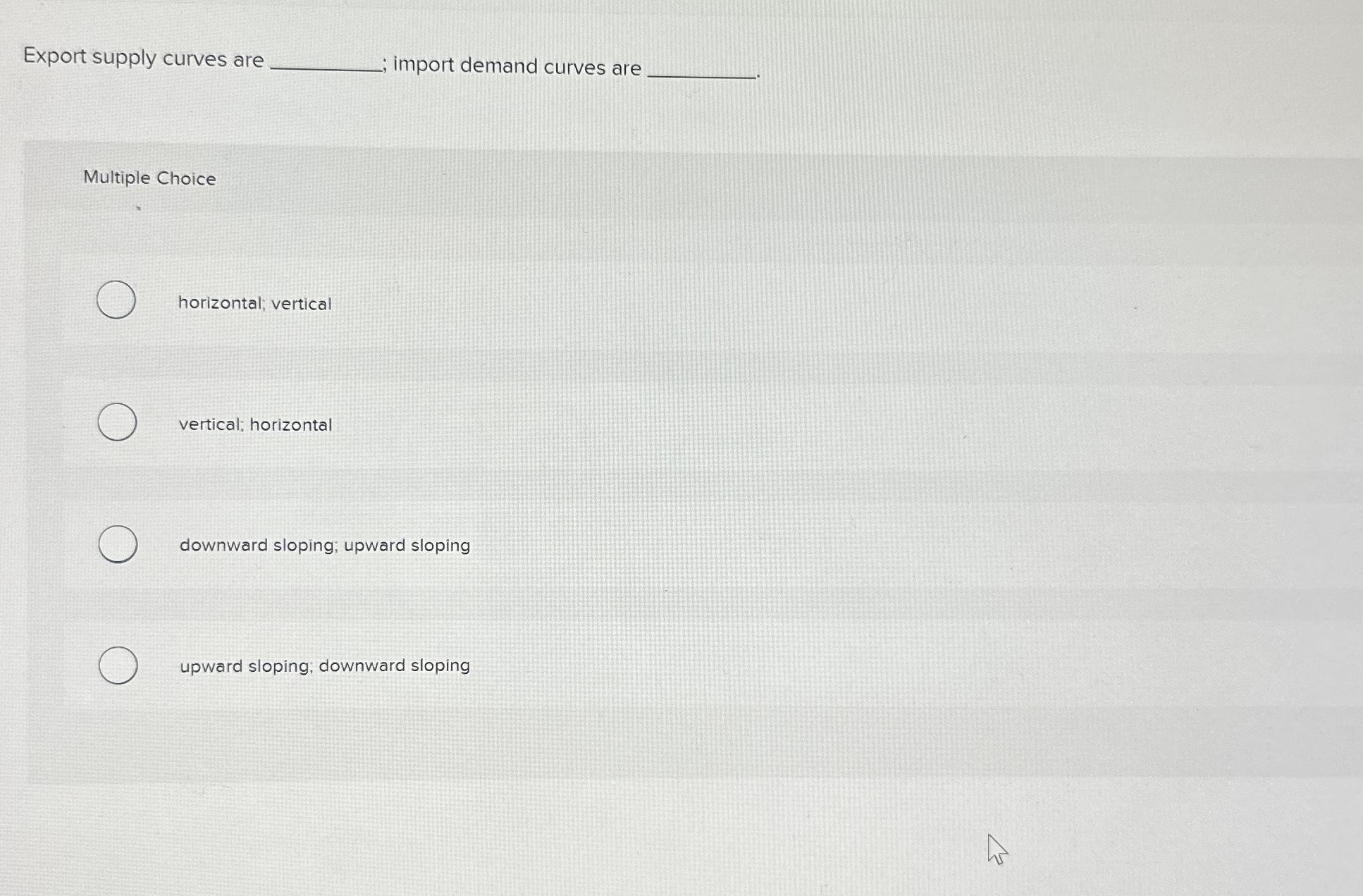 Solved Export supply curves are import demand curves | Chegg.com