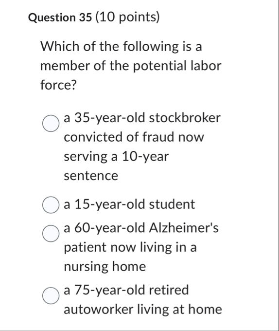 Solved Question 35 (10 ﻿points)Which of the following is a | Chegg.com