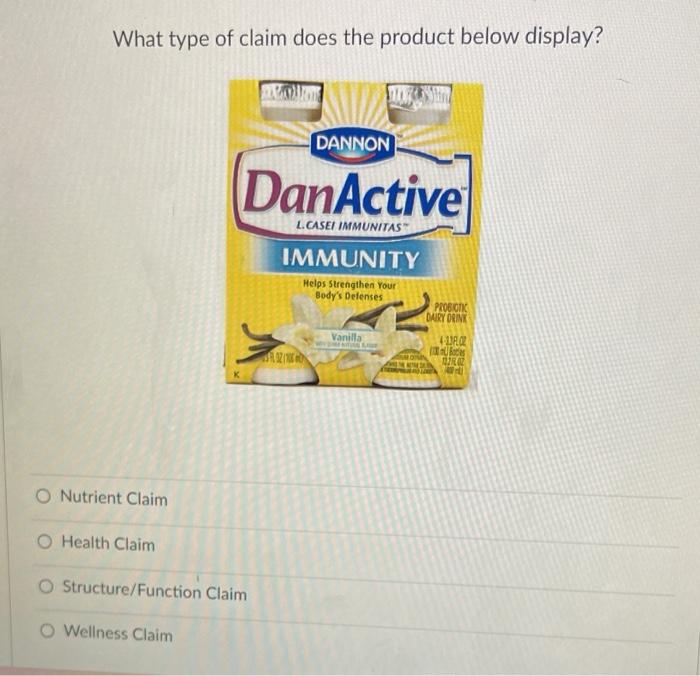 Solved What type of claim does the product below display? | Chegg.com