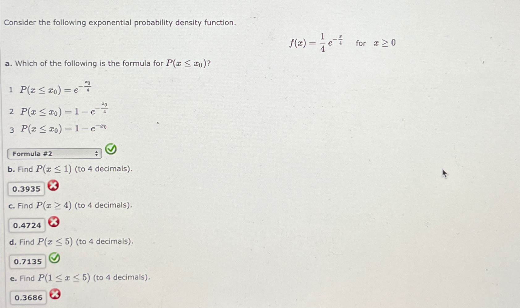 Solved Consider the following exponential probability | Chegg.com
