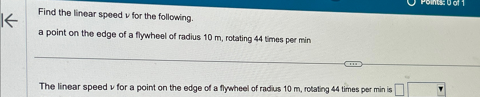 Solved Find the linear speed v ﻿for the following.a point on | Chegg.com