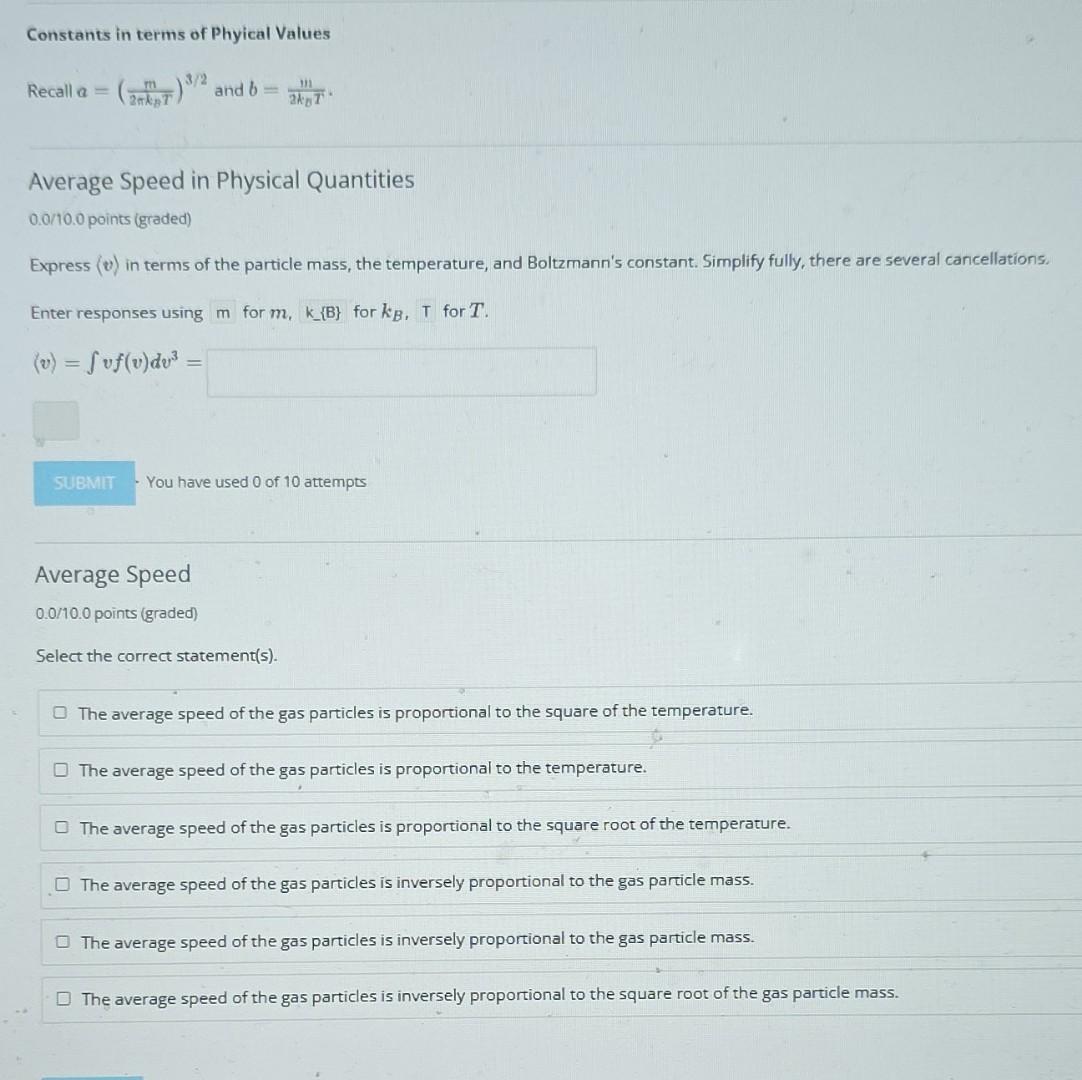 Solved H: Maxwell-Boltzmann Distribution - Average Velocity | Chegg.com